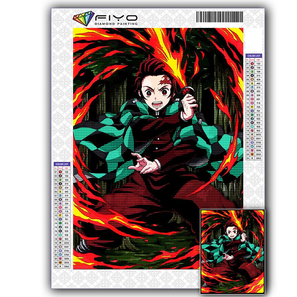 Satın alın 5D DIY Diamond Painting Demon Slayer Full Circle Rhinestone ...