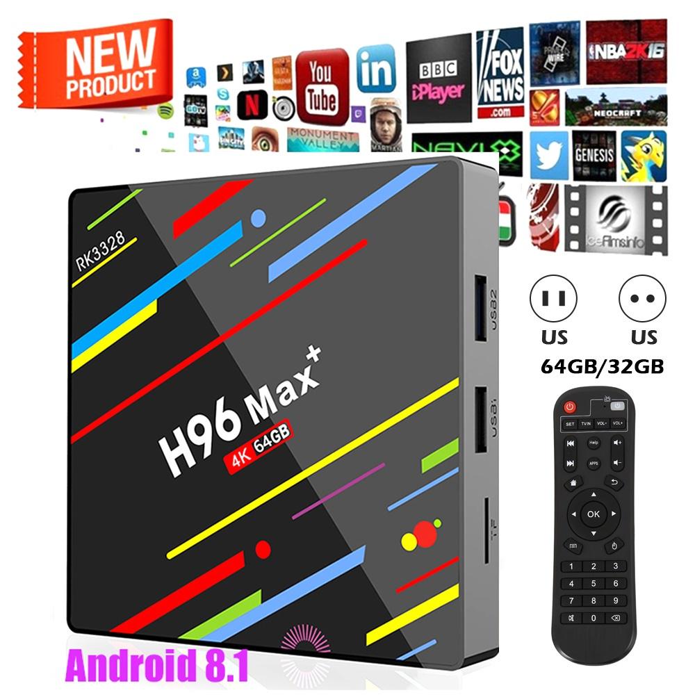 Buy H96 MAX 4G RAM 64G ROM Android 8.1 Smart TV Box RK3328 Quad-Core ...