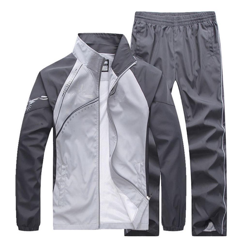 Buy Casual Men Tracksuit Jogging Top Bottom Sport Suit Sets Coat ...