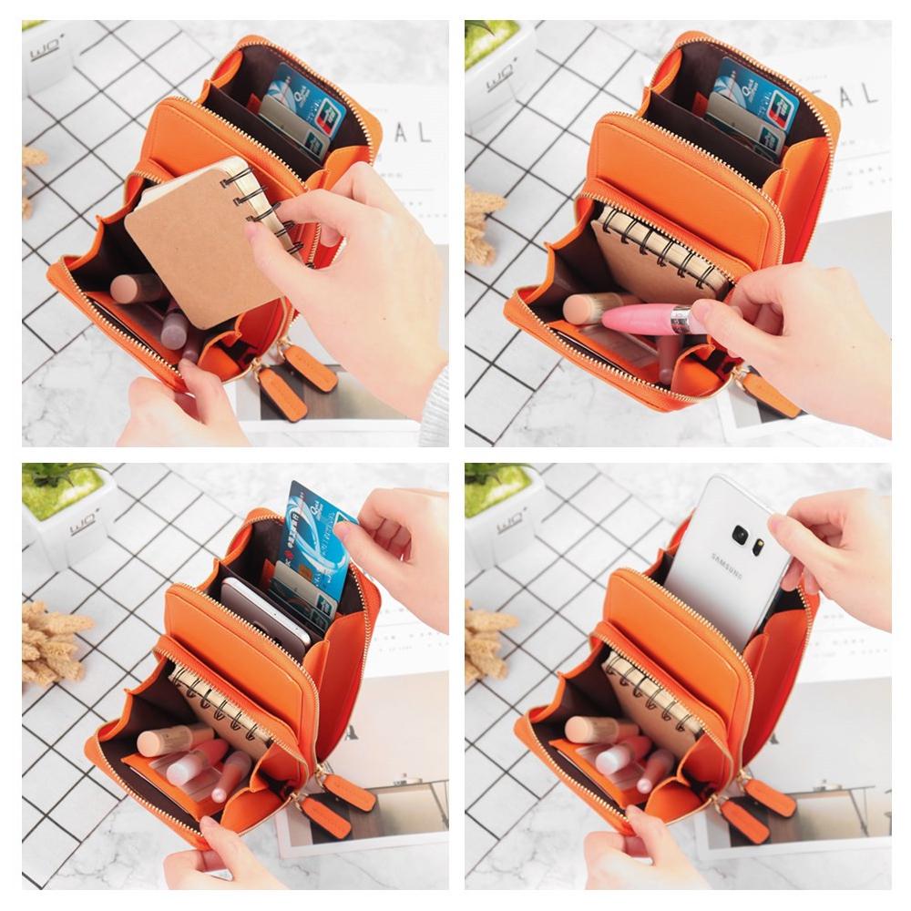 Buy Women's Brenice Flap Solid Card-slots Phone Bag Credit Card Holder ...