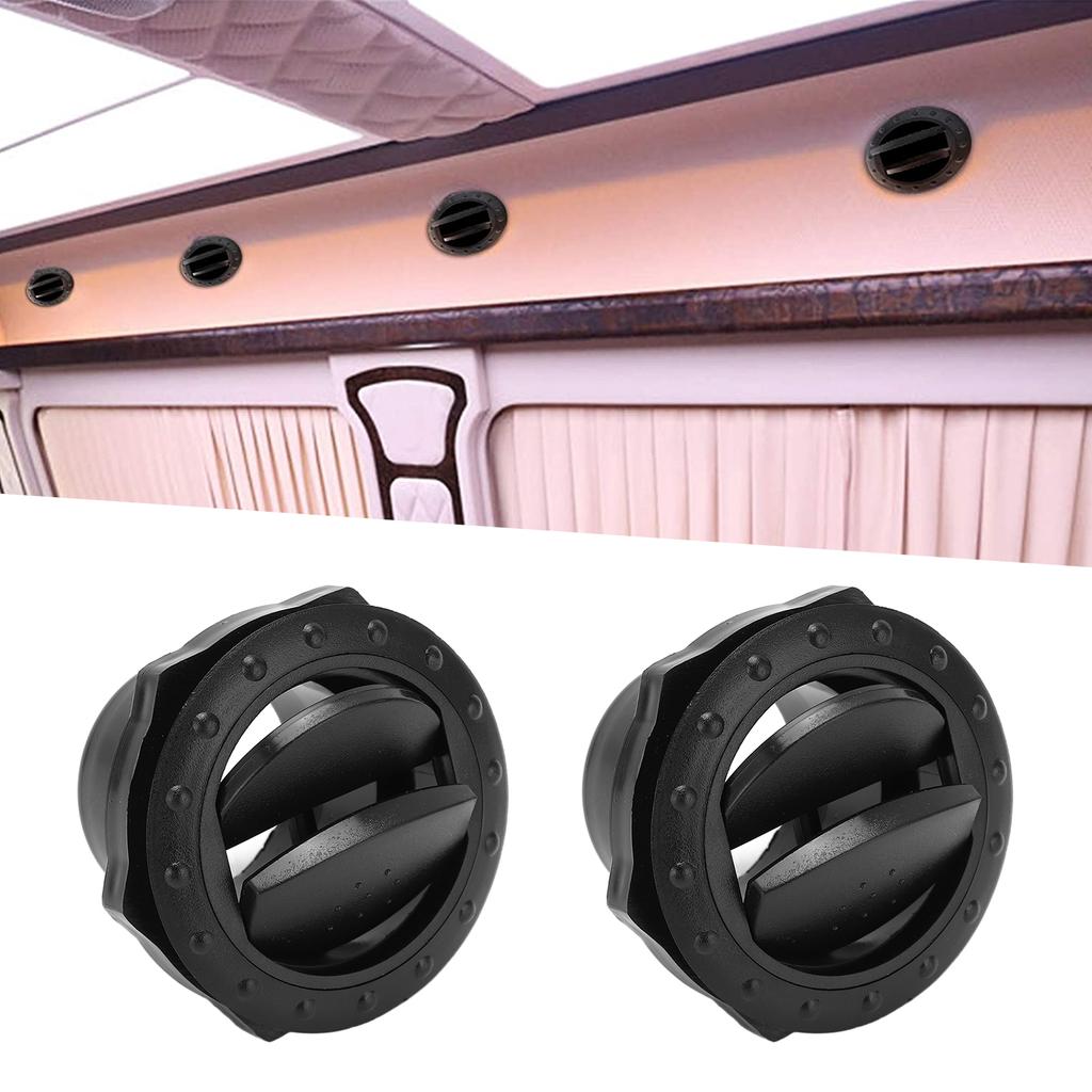 Buy 2pcs Air Conditioning Outlet Black Round ABS Universal A/C Vent for ...