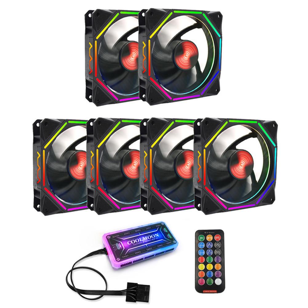 Buy COOLMOON 120 Mm PC Cooler Fan RGB Remote Control Computer Case ...