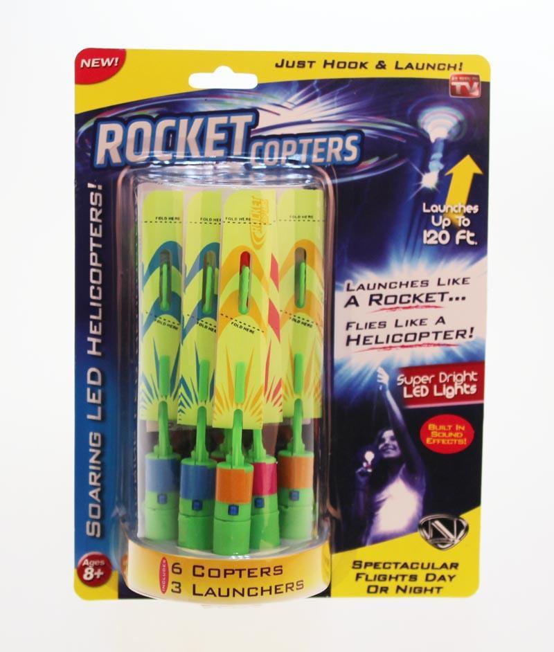 Buy 6 Amazing Arrow Rocket Copters. Led Lights Night Helicopter Flying ...