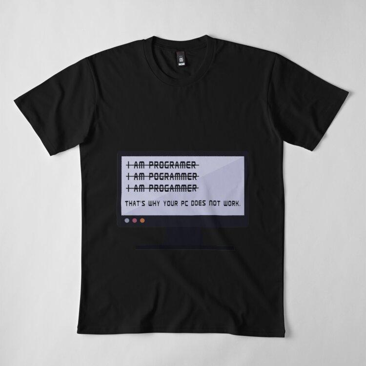 Cheap Men Premium Cotton Harajuku T-Shirt IT nerd programmer Print Tees ...