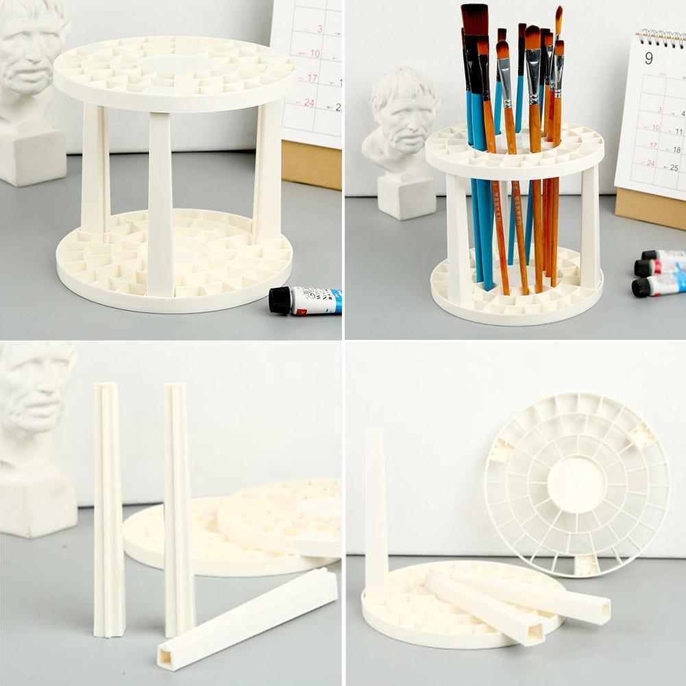 Art Supplies Multi Bin Paint Brush Pen Holder Round Drawing J4G8 J8J8 ...