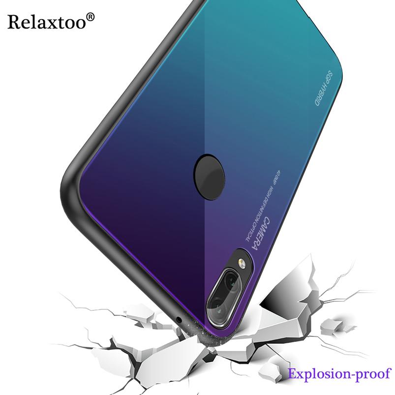 Gradient Aurora P20 Lite Tempered Glass Back Case For Huawei P20 Pro Nova 3e honor 8x Cover ...