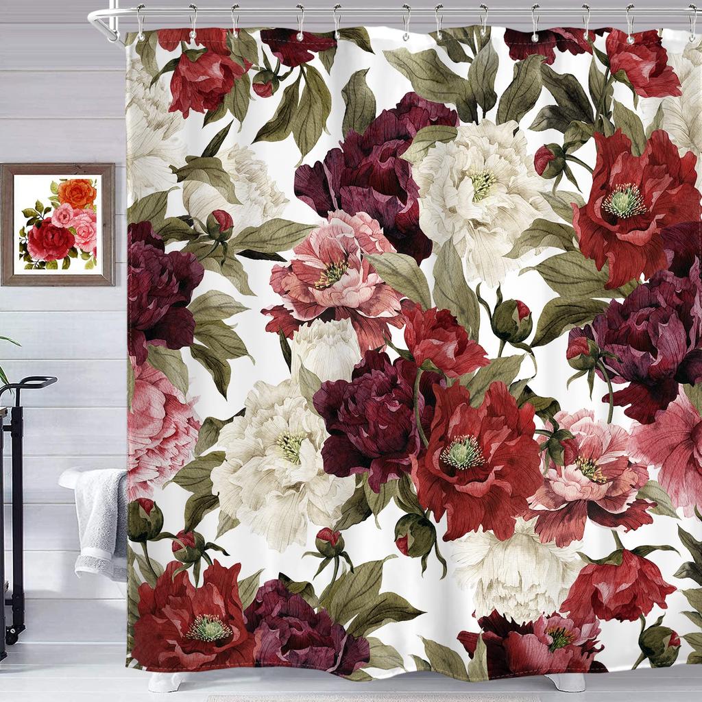 Cheap Home Bathroom Shower Curtain Vintage Floral Bathroom Decor Floral ...
