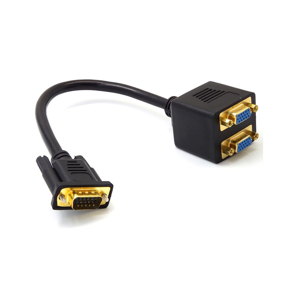 Buy VGA 1 Male To Dual 2 VGA Female Converter Adapter Splitter Y Cable ...
