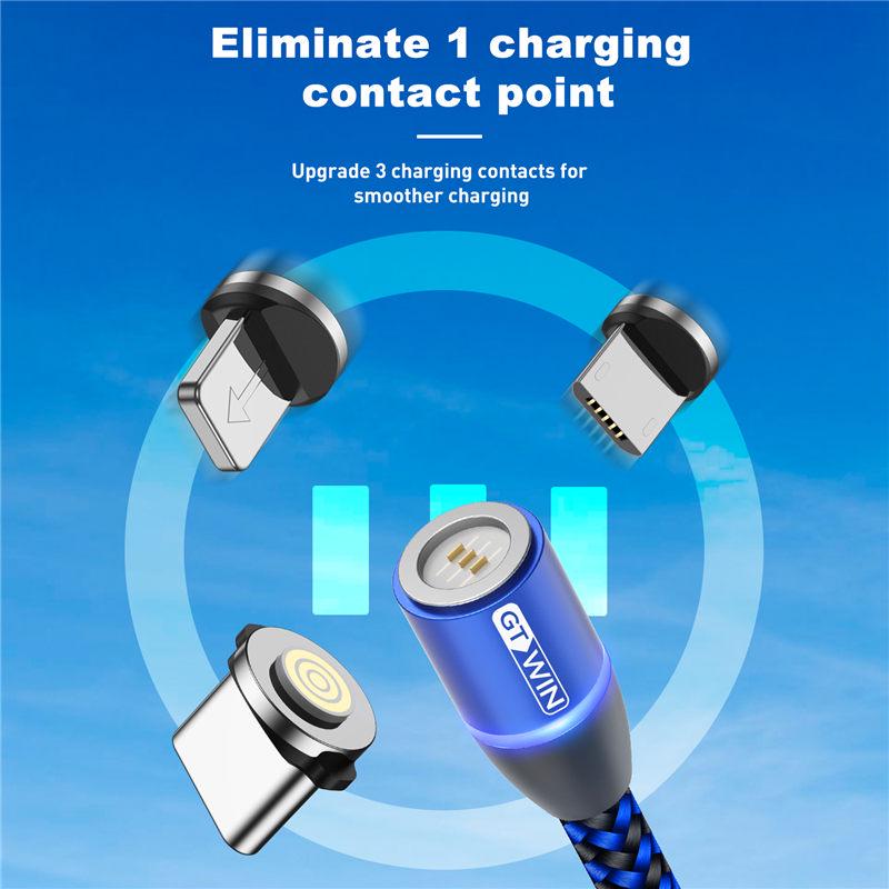 Buy 3A Magnetic USB Cable Fast Charging For iPhone Magnet Phone Micro ...