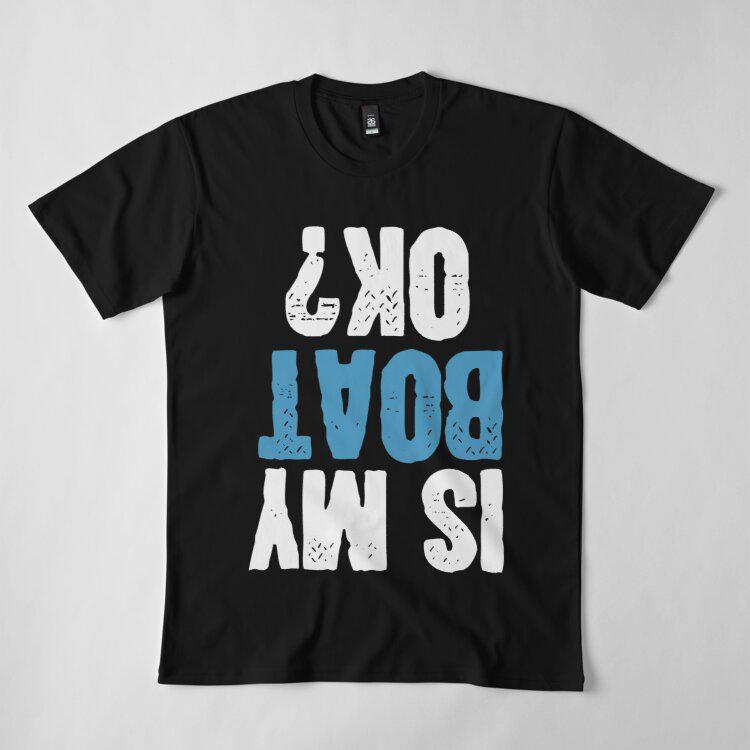 Mens Premium T Shirt 200gsm Cotton Double Yarn Tees Boating Print