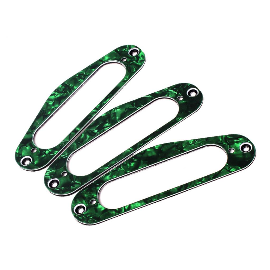 3x Metal Single Coil Neck Pickup Surround Ring for TL Guitar Green ...