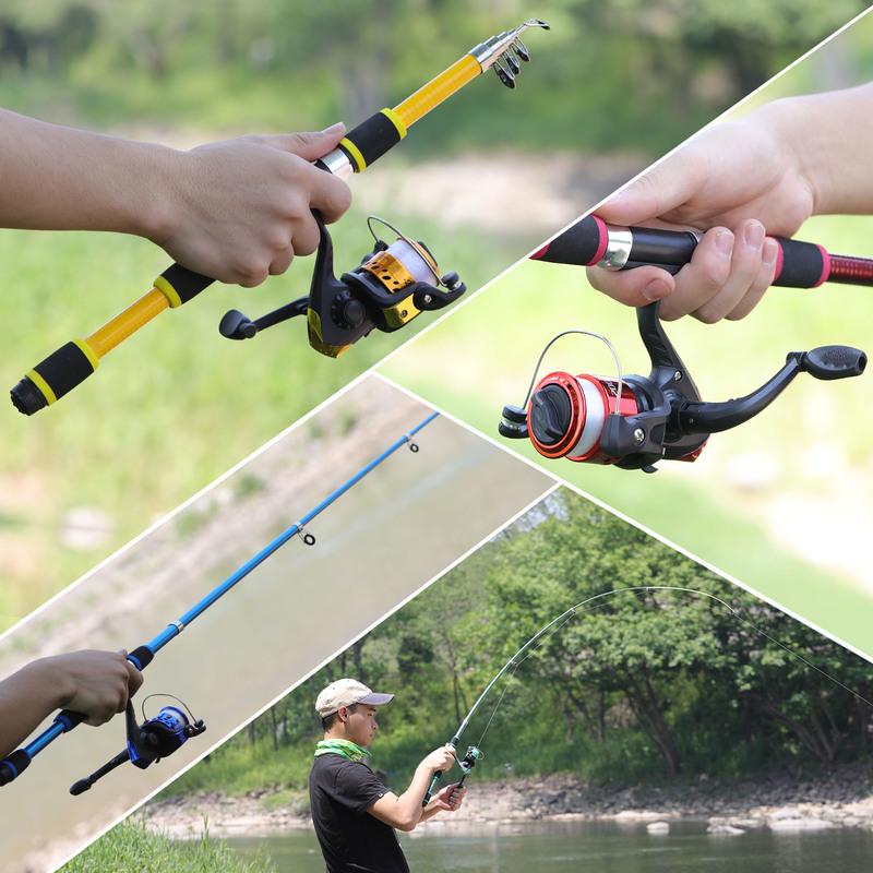 Buy Fishing Rod Reel Set Glass Fiber 1.8m Fihsing Rod with Spinning ...