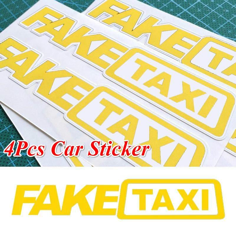 Buy Fake Taxi Sticker Vinyl Decal Car Window Drift Funny Tuning 4pcs at ...