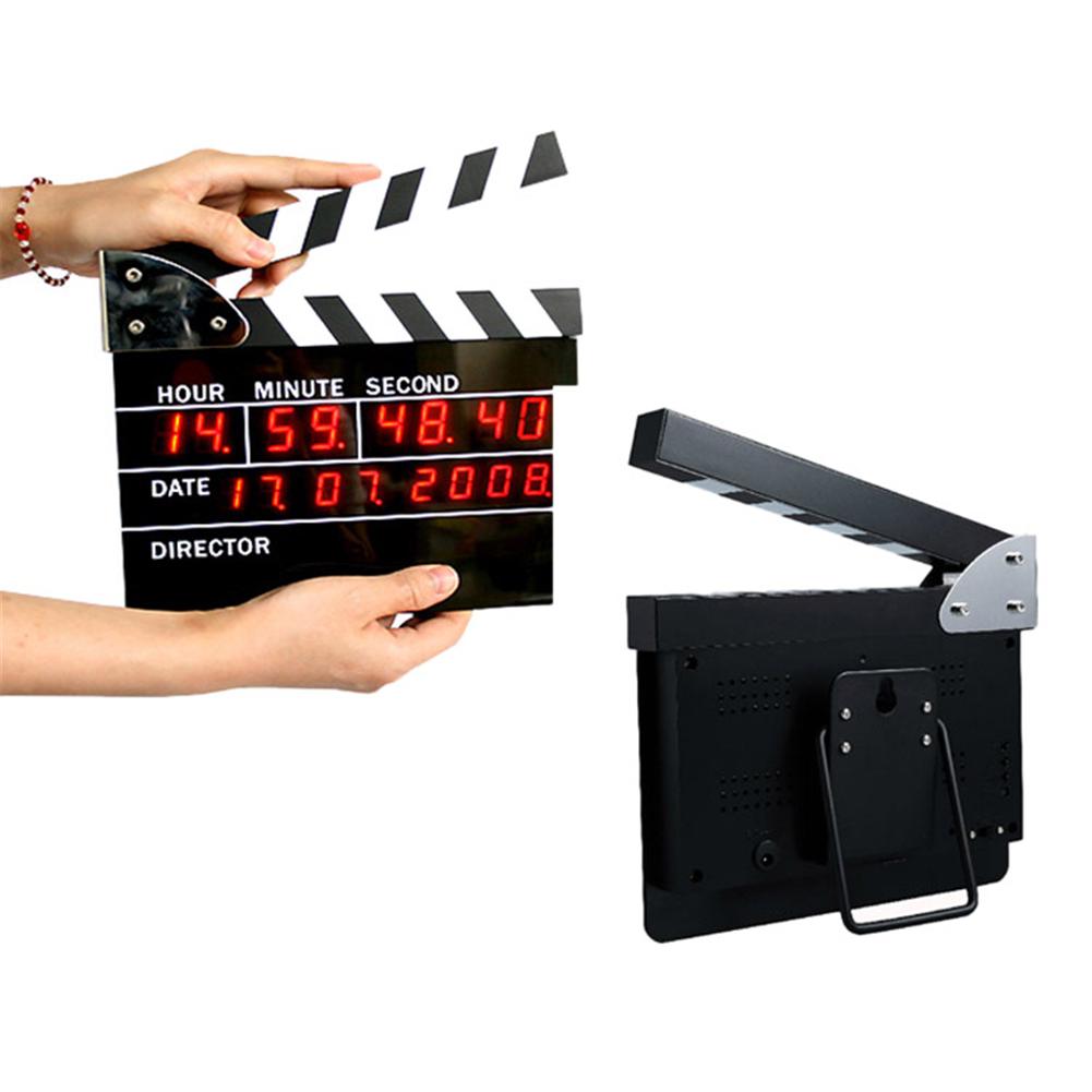 Buy LED Digital Clock Movie Slate Clapper Board Shape Electric Wall ...