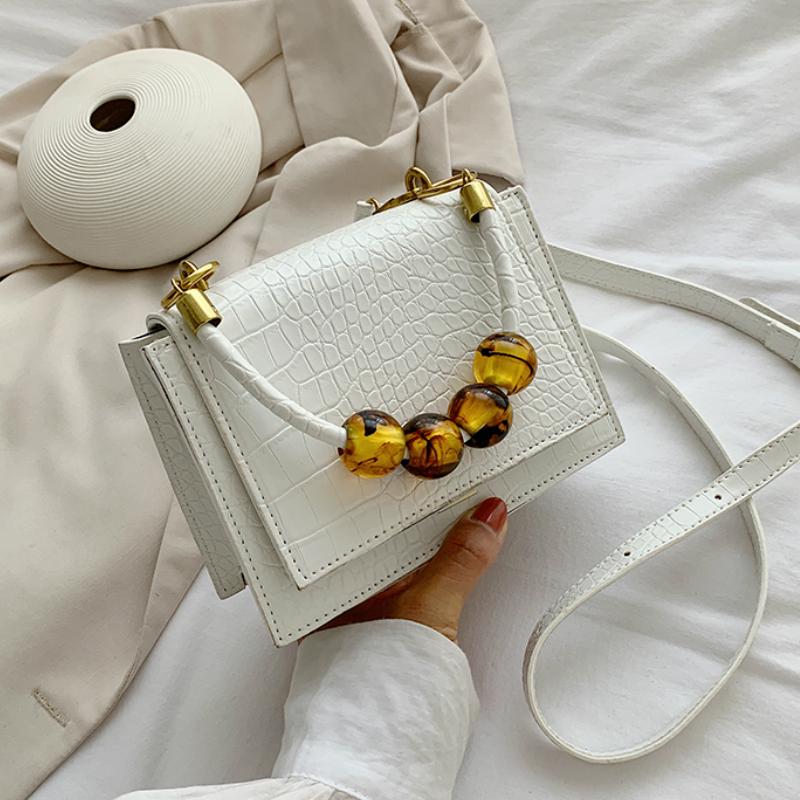 Buy Stone Patent White Crossbody Bags For Women 2020 Small Handbag ...