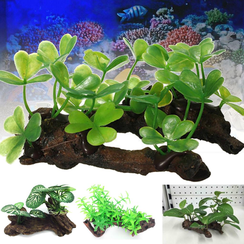 Buy Green Plastic Plant Aquarium Ornament Artificial Aquascaping Fish ...