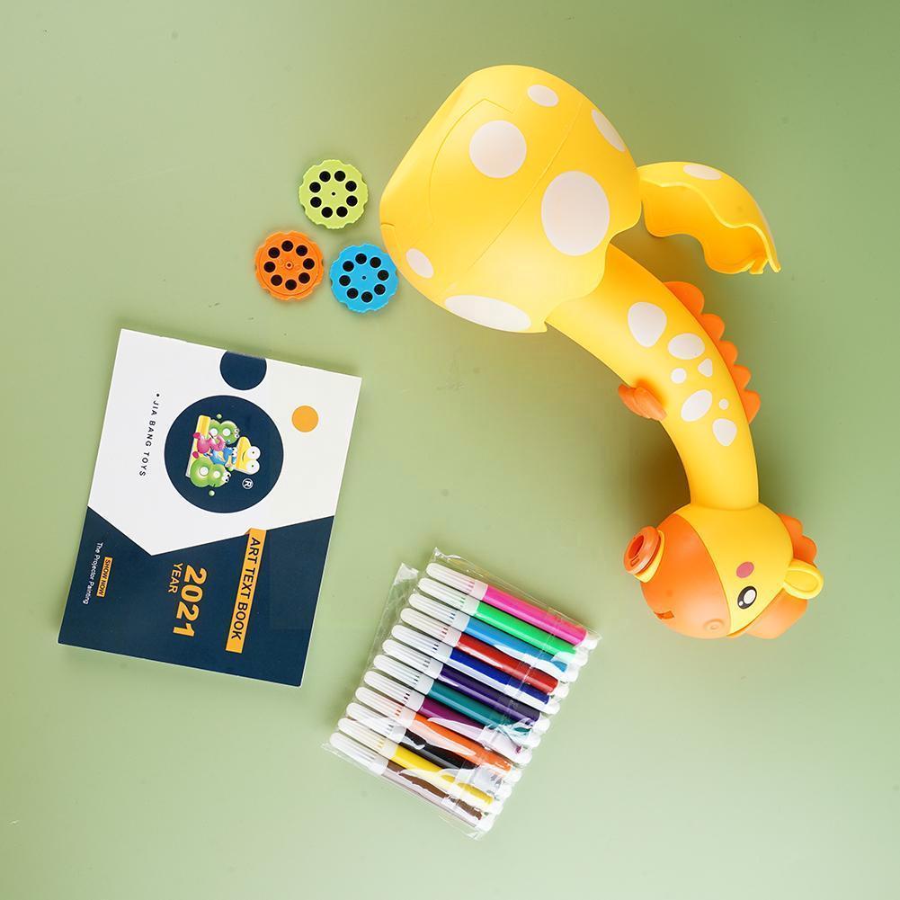 Buy Giraffe Projection Painting Study Table Music Children Yellow Card ...