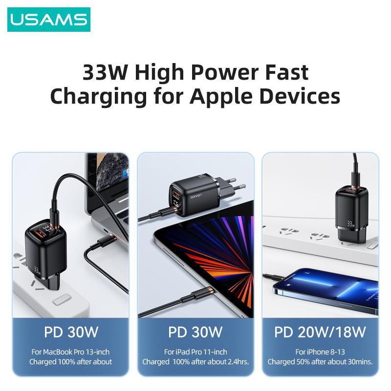 Buy USAMS PD 33W Digital Display Fast Charger QC AFC SCP Quick Charge ...