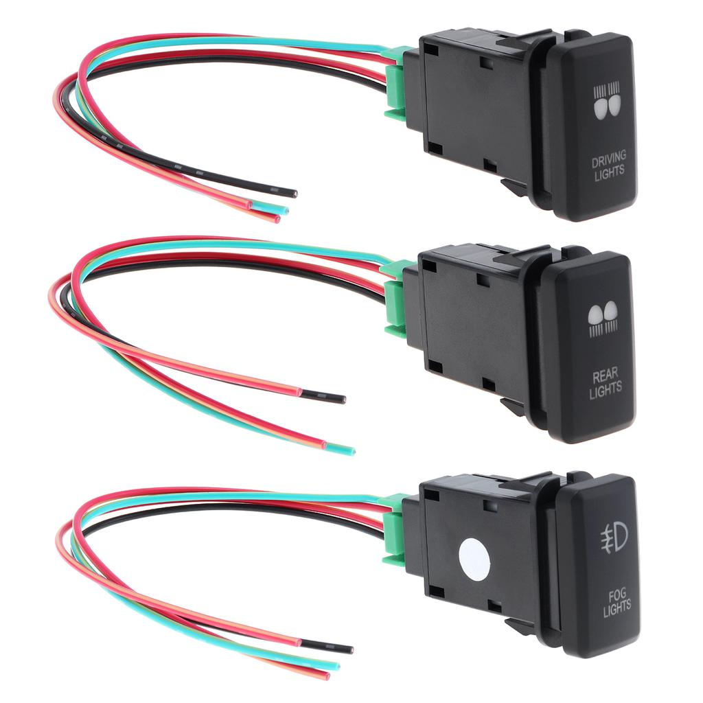 Cheap Blue Backlight Push Button Switch 12V with Connector Wire Kit ...