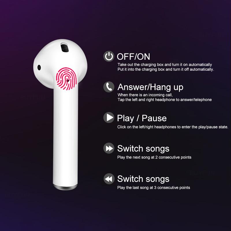 Buy V8 TWS Wireless Bluetooth Earphone In-ear Double V5.0 Wireless ...