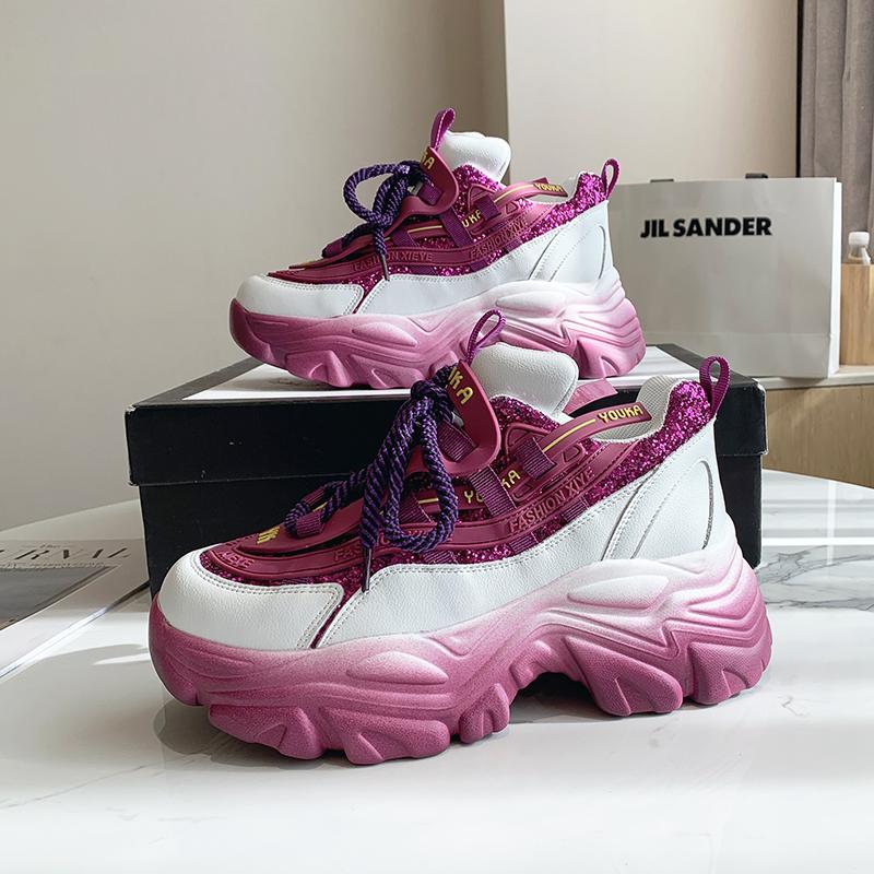 Buy Crystal Bottom Women Sport Shoes Outdoor Fashion Casual Chunky ...