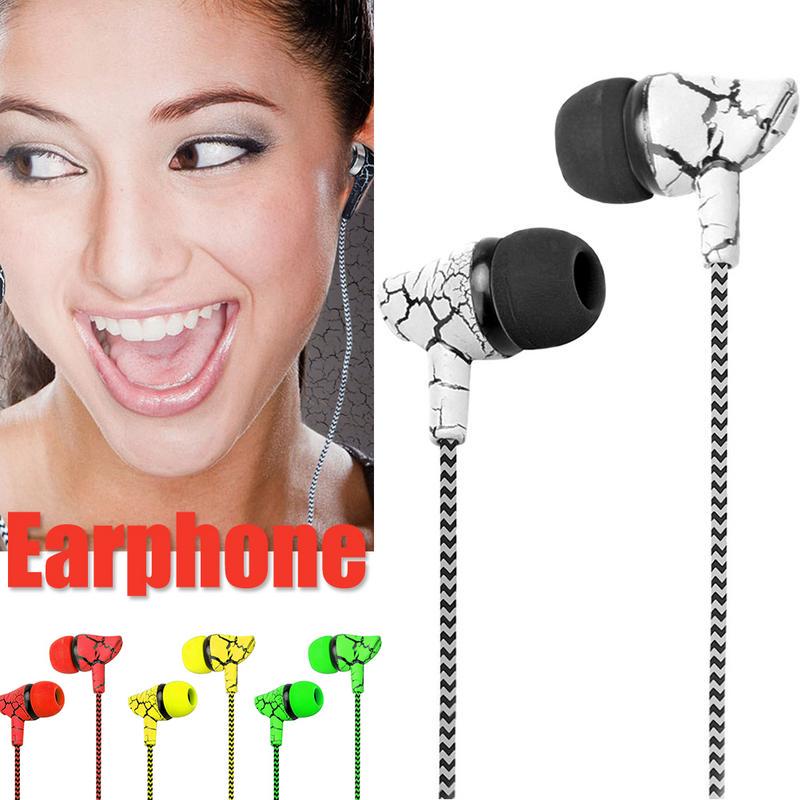 Buy Dual Color Braided Wire Earphone Durable Crack Pattern In-Ear ...