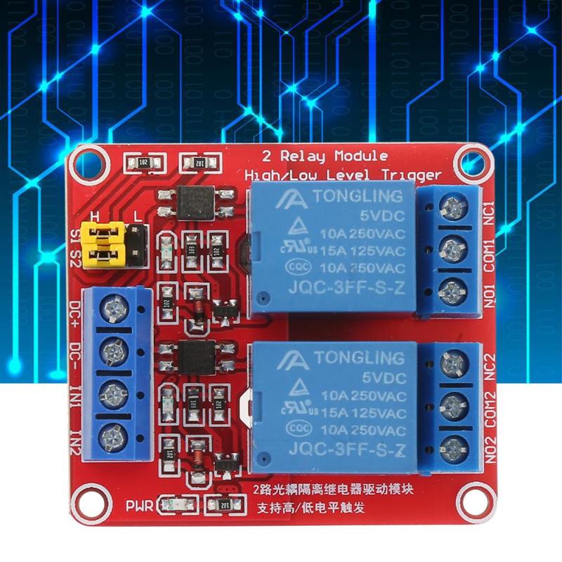 Buy 2 Channel Relay Module with Optocoupler Isolation High Low Level ...