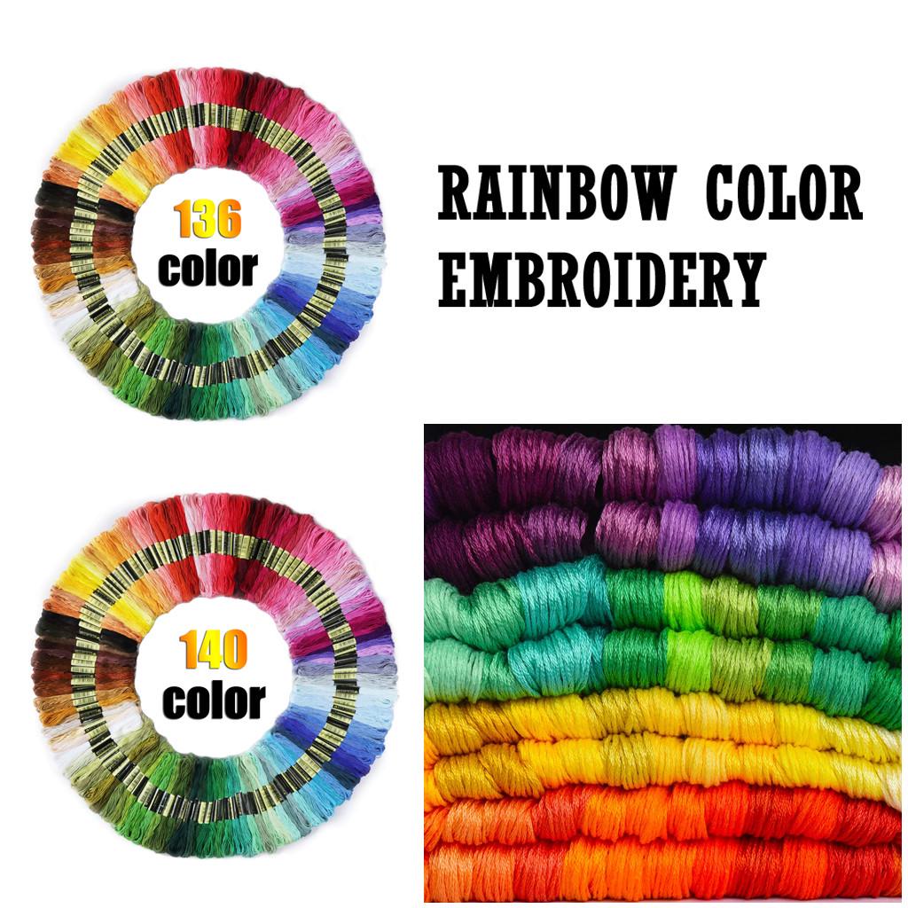 Buy Rainbow Color Embroidery Cross Stitch Threads Bracelets Crafts ...