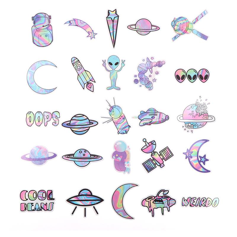 Buy 50 Pcs Laser Outer Space Graffiti Sticker Cosmic Planet Sticker Diy ...