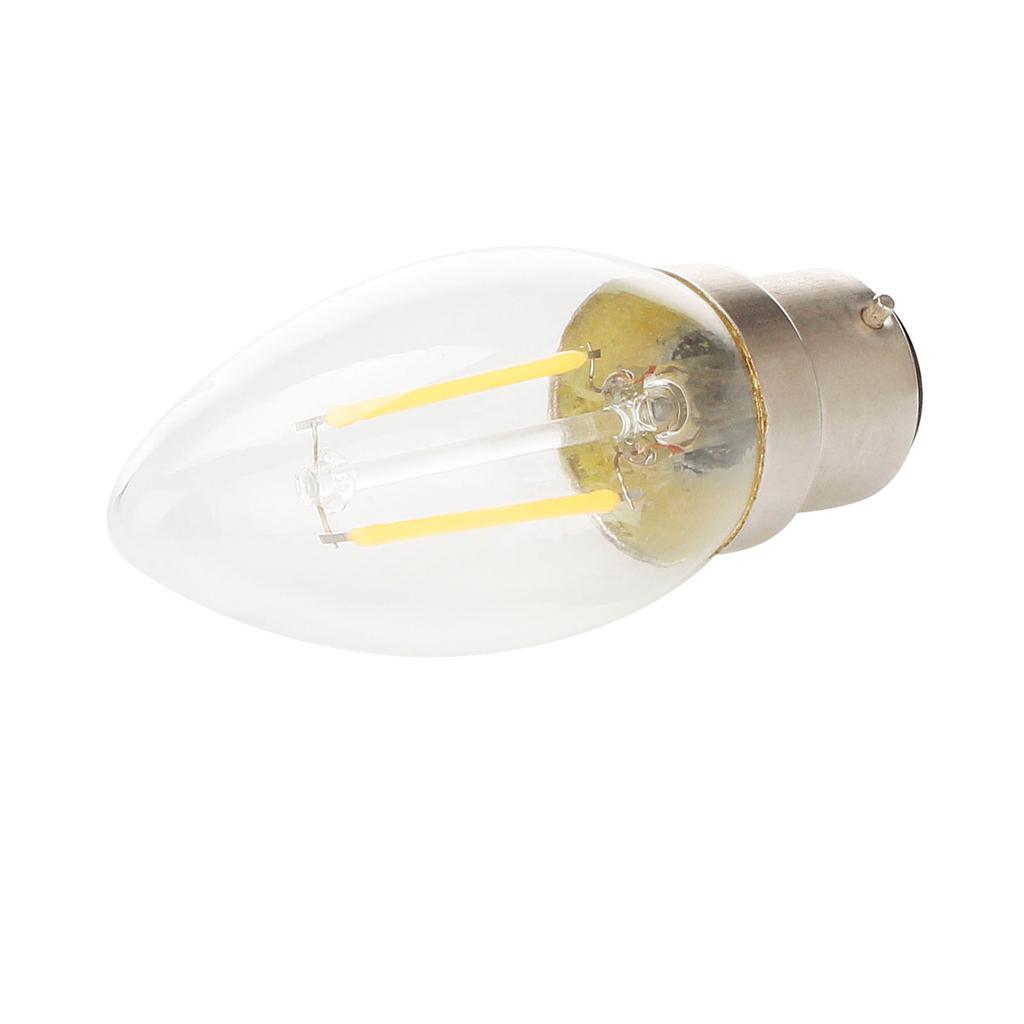 5-Pack 2W BC B22 LED Filament Bulb Candelabra Warm White 2700K Light ...