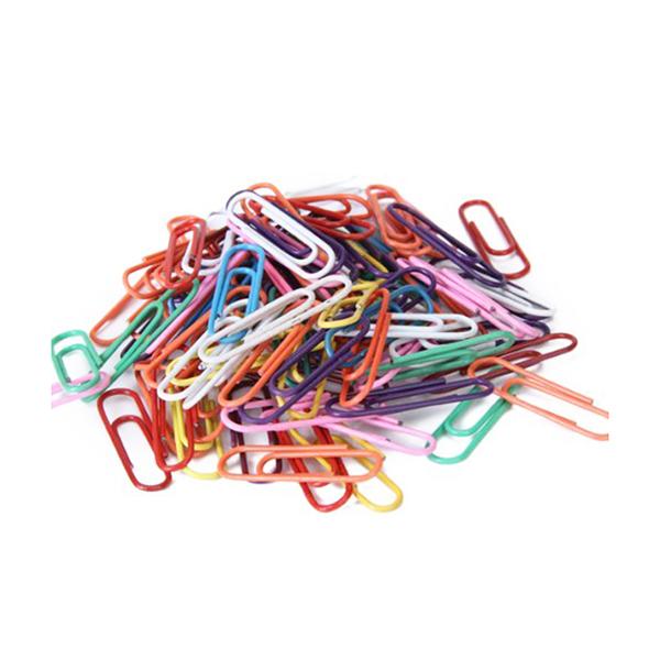 Buy 100pcs Colorful 28mm Plastic Coated Metal Paper File Clips (Random ...
