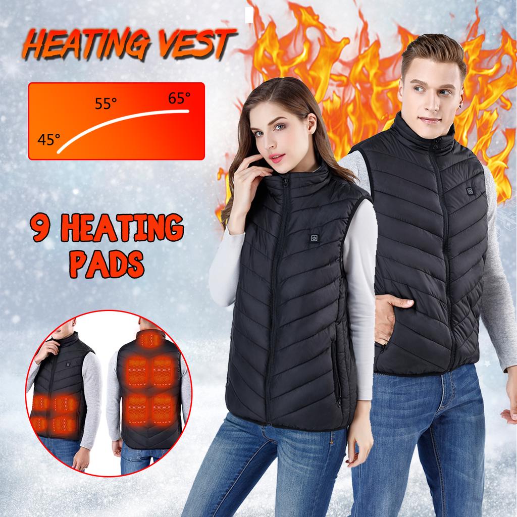 Buy Unisex Heatable Electric Vest Heated Cloth Jacket USB Thermal Warm ...