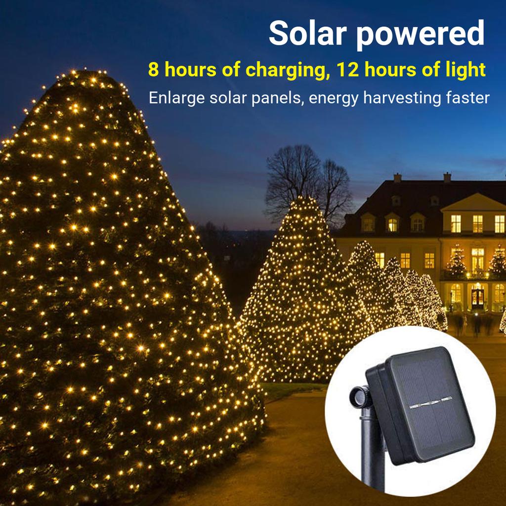 Doersupp 300/200/100/50 LED Solar Lights String Outdoor For Gate ...