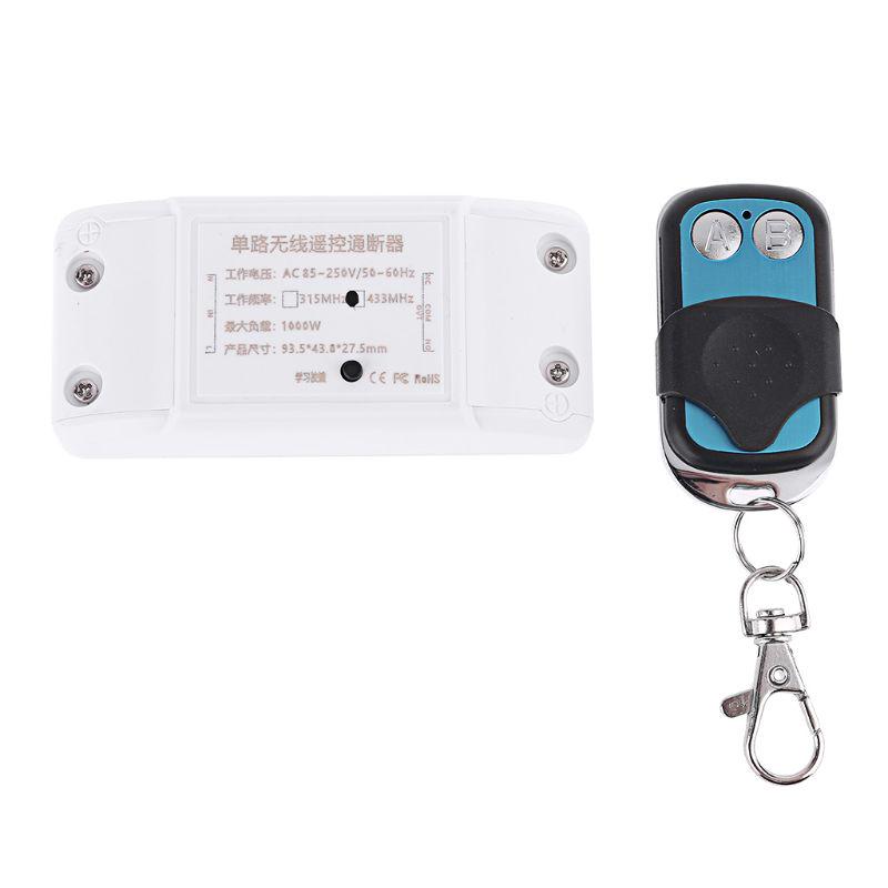 AC85-250V 2CH Remote Control 2 Buttons Metal Key Controller Single ...