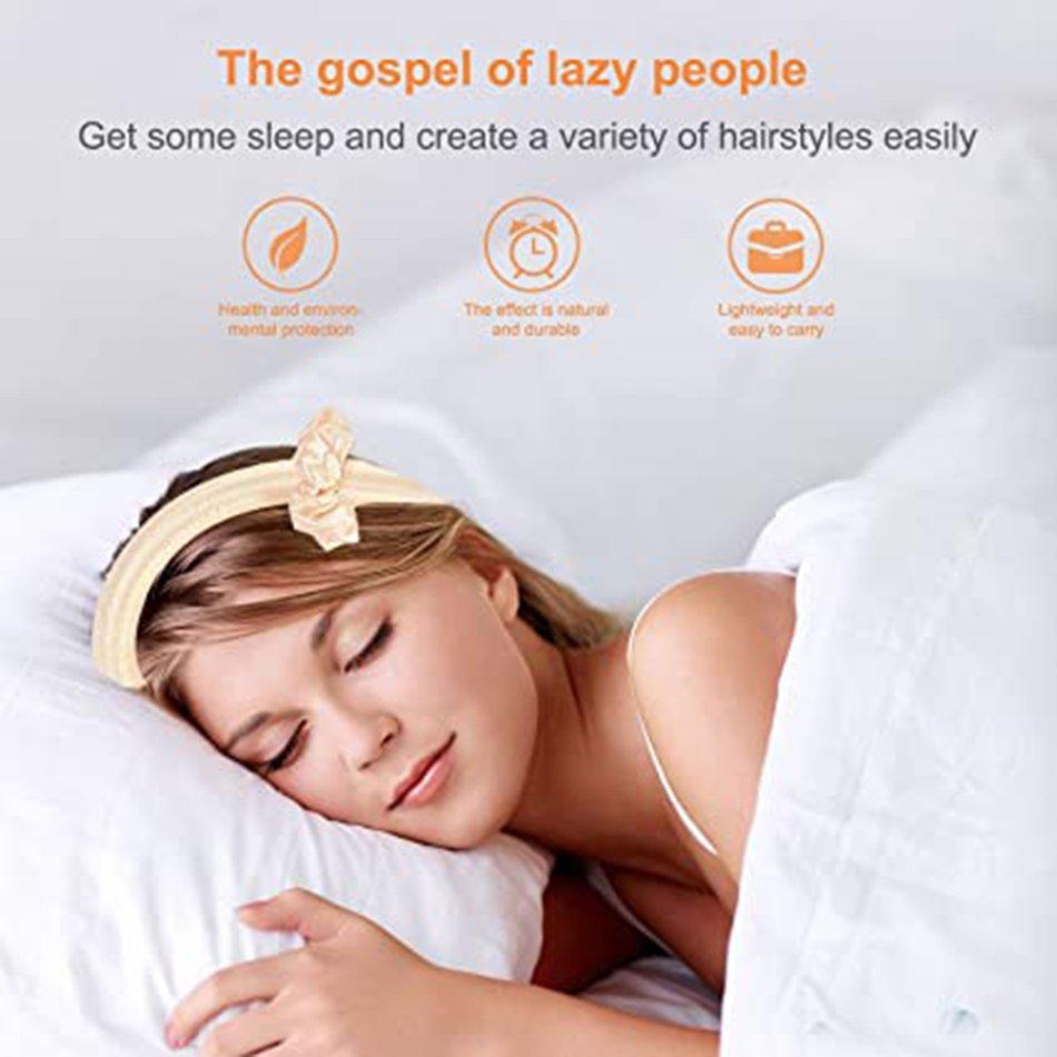 XXJJ 3 Pcs/set Heatless Curling Wand Headband Lazy Curling Iron Curling ...