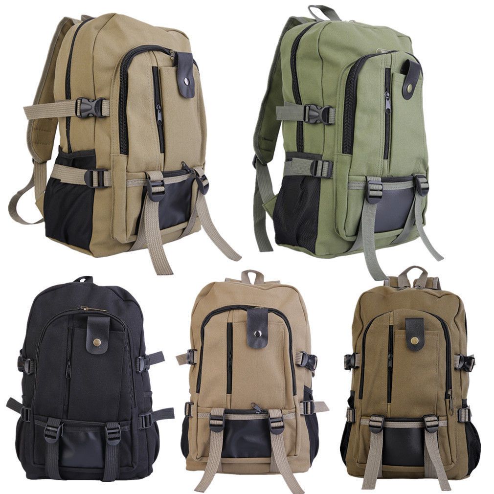 Men Canvas Backpack School Rucksack Vintage Satchel Shoulder Laptop Bag ...