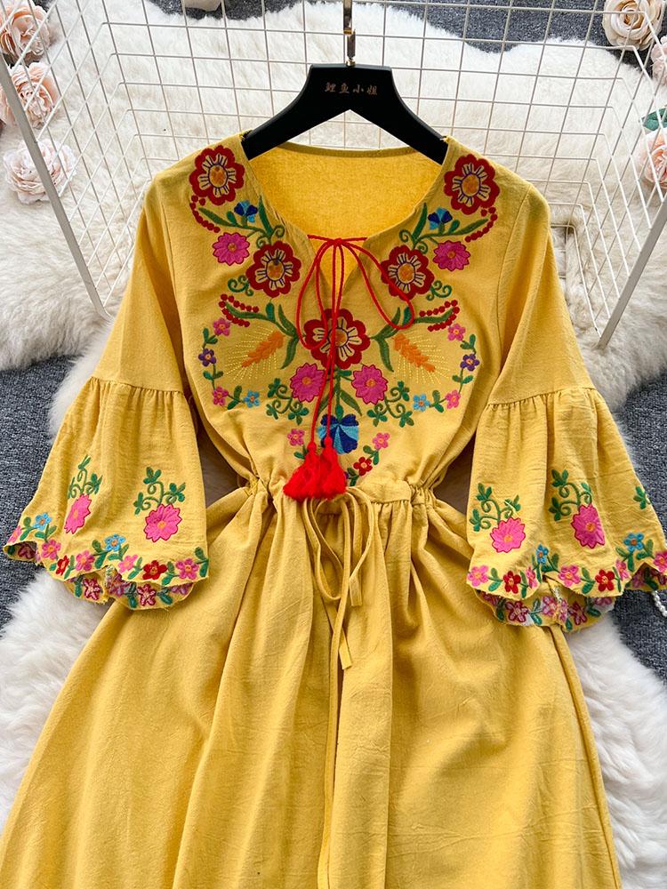 Купить Женское летнее платье с новым вышитым кружевом на талии в стиле ...