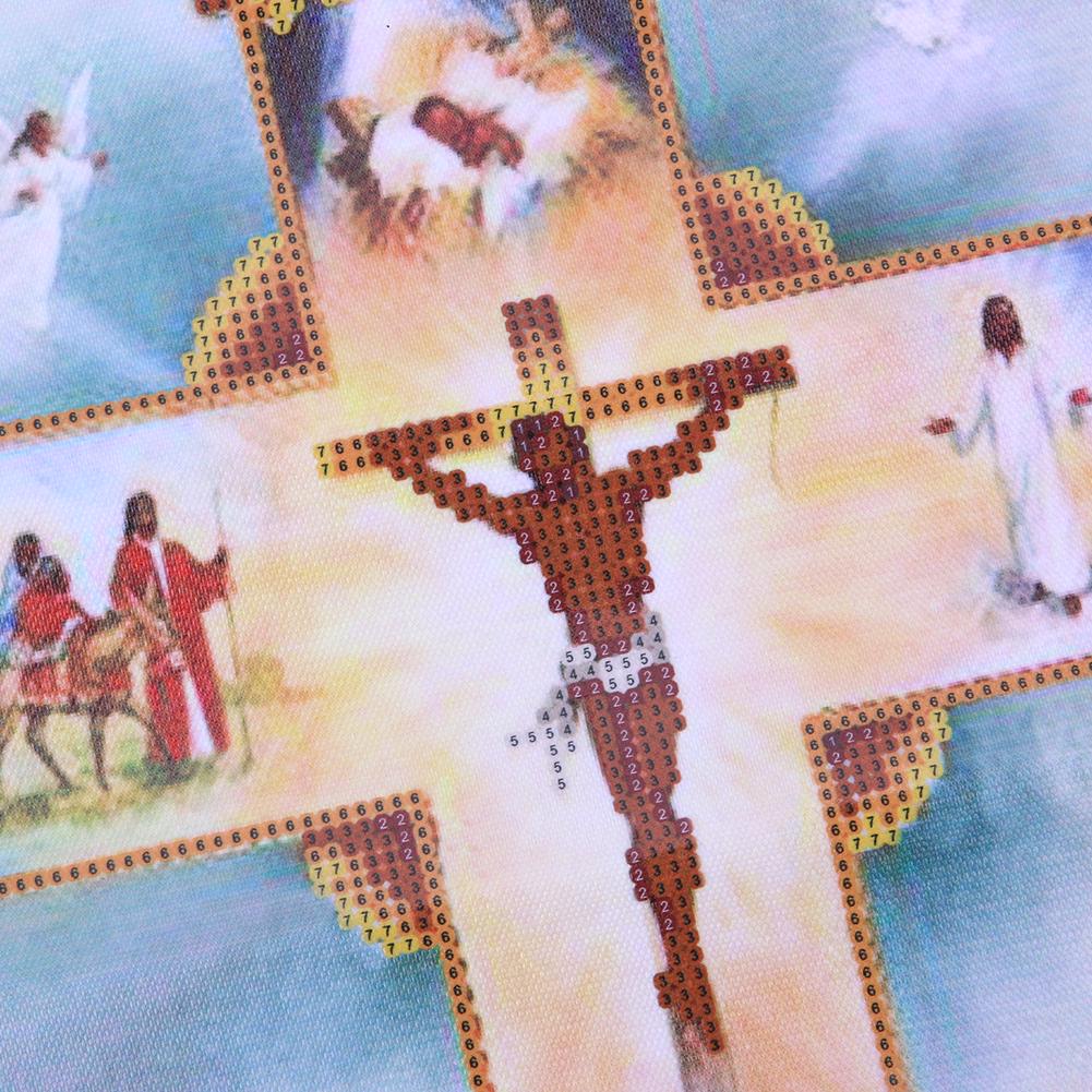 Buy Jesus Cross 5D Diamond Embroidery DIY Painting Kit Home Decor Craft ...