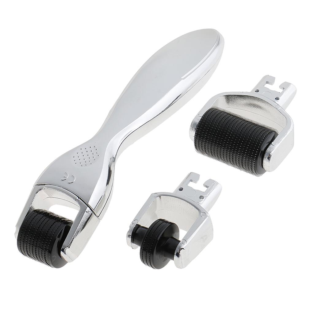 Buy 3 In 1 Titanium Micro Needle Skin Derma Roller Microneedle Set 0.3 ...