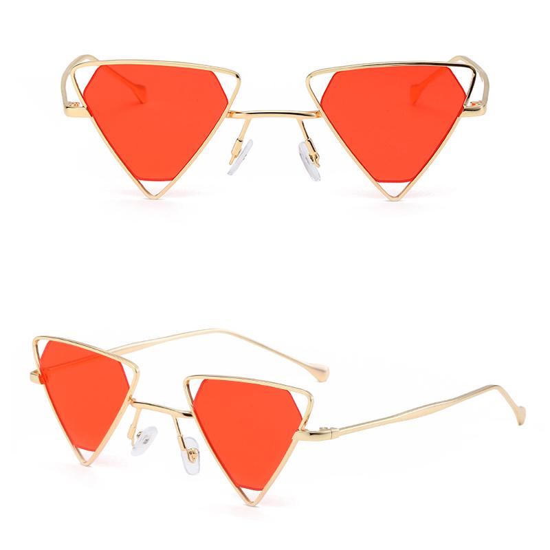 Buy Metallic Triangular Small Frame Sunglasses Punk Style Eyeglasses ...