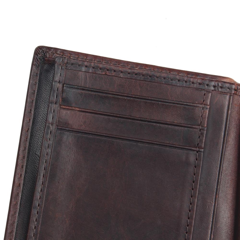Buy TAUREN Men Wallets Vintage Crazy Horse Genuine Leather Zipper ...