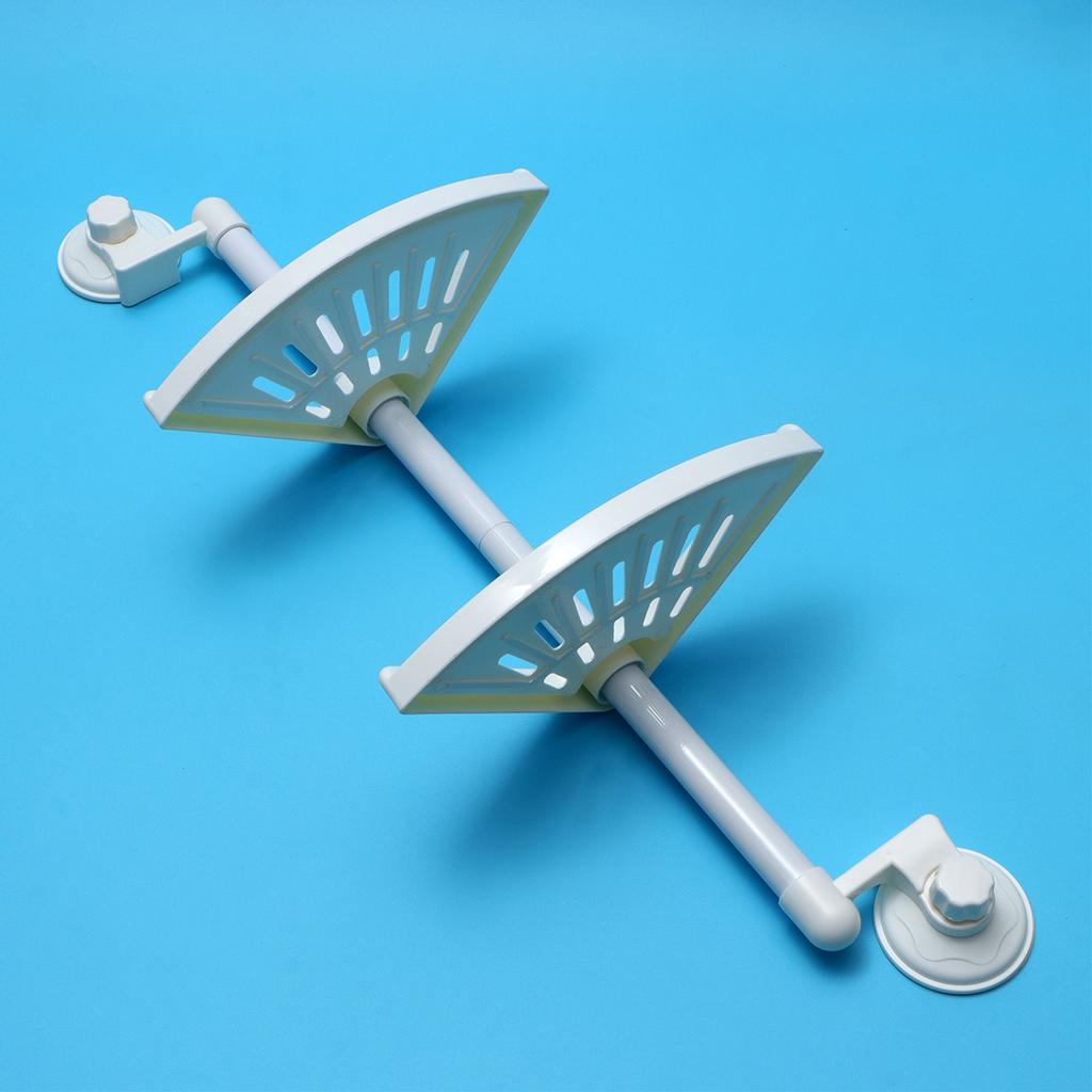Buy Stainless Steel Double Layer Suction Cup Corner Rack Wall Mounted ...