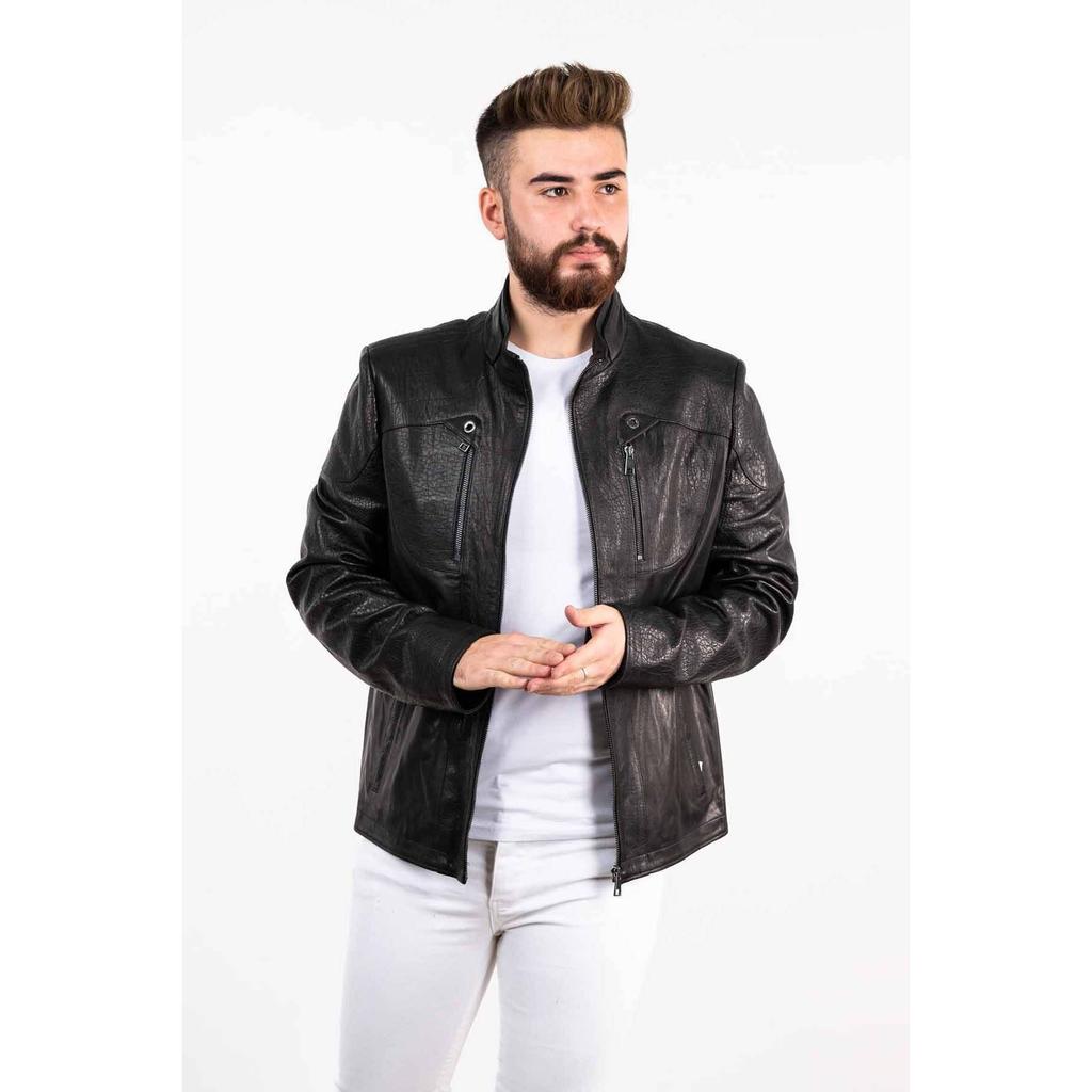 Buy Men's Style Genuine Leather Black Jumbo Leather Detailed Leather ...