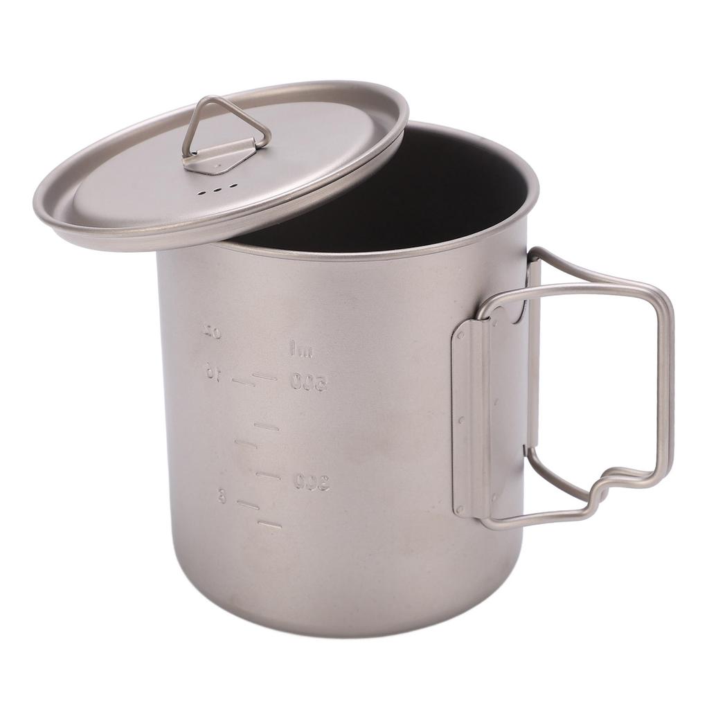 Buy 750ml Outdoor Titanium Water Mugs With Folding Handles Portable ...