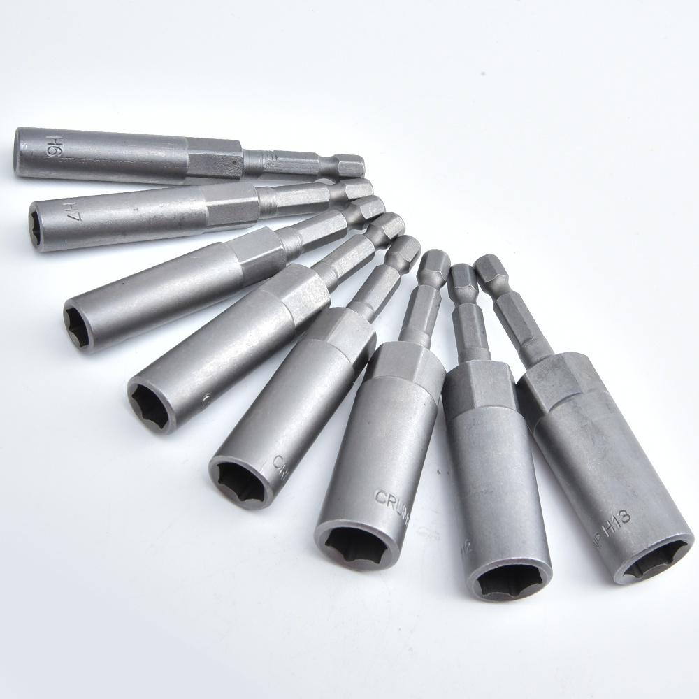 Buy 8Pcs 1/4" Hex Nut Driver Bit Set Metric 8/10/15cm Long Socket ...
