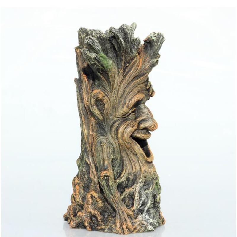 Cheap Aquarium Hollow Tree Trunk Ornament Lifelike Smiling Tree Man ...