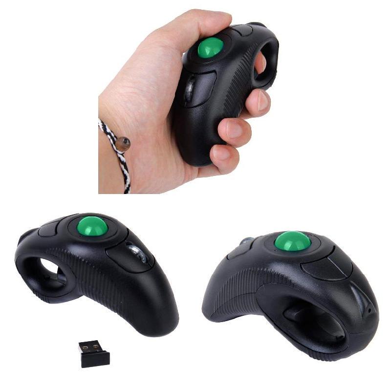 Finger Mouse PC HandHeld Laptop 2.4GHZ Trackball Wireless Mice USB for ...