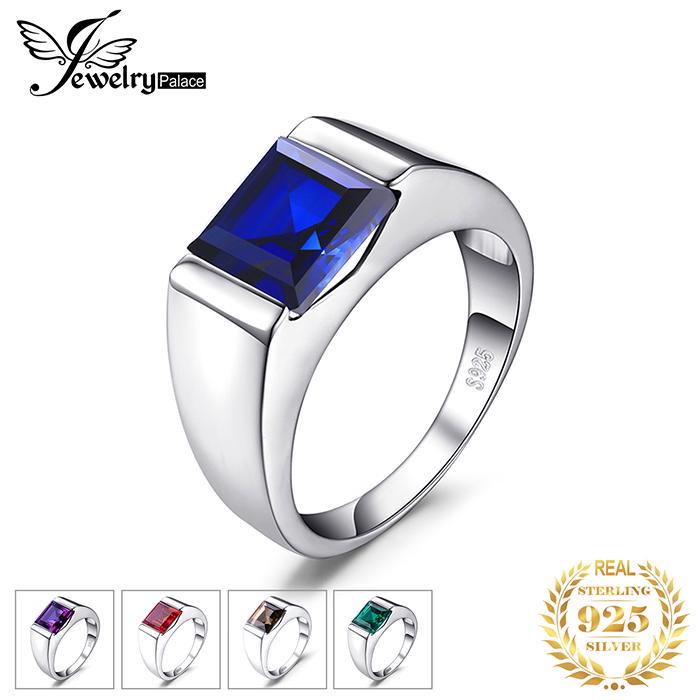Buy Jewelrypalace Men's Square Wedding Ring 925 Sterling Silver at ...