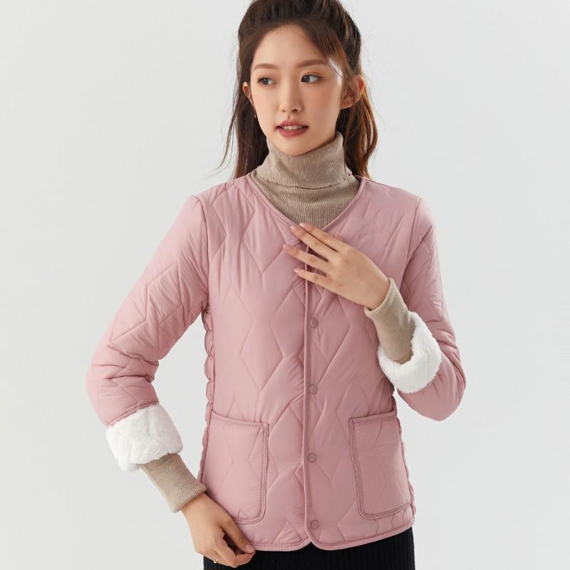 Buy Winter Cotton Padded Clothes Women's Short Plush Thickened Cotton ...