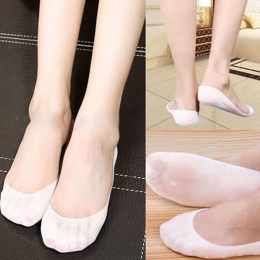 Buy 2PCS Soft Silicone Gel Moisturizing Heel Socks Cracked Feet Care ...